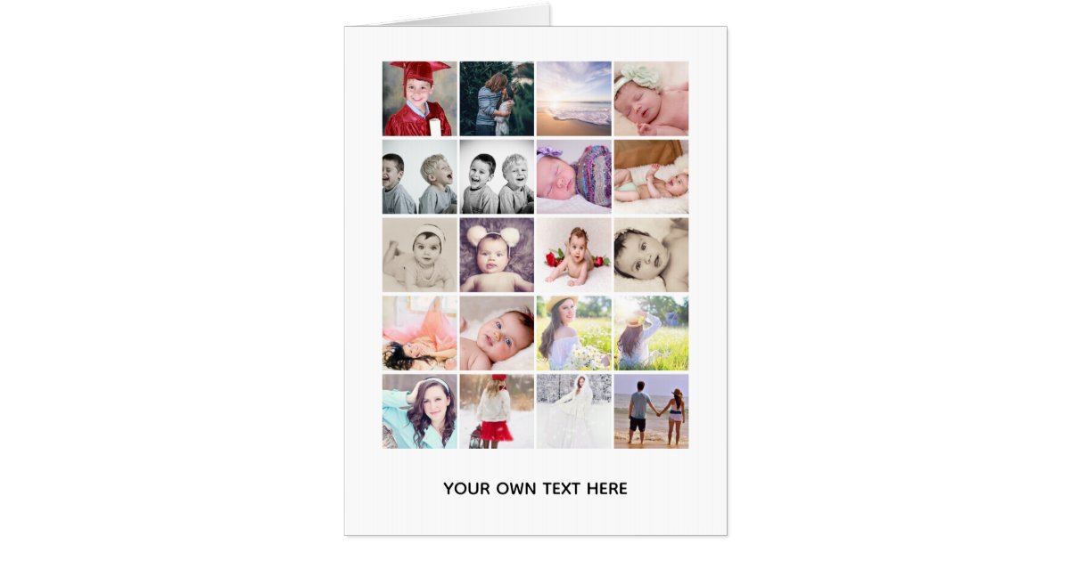 Photo Collage Huge Personalized One Of A Kind Card | Zazzle