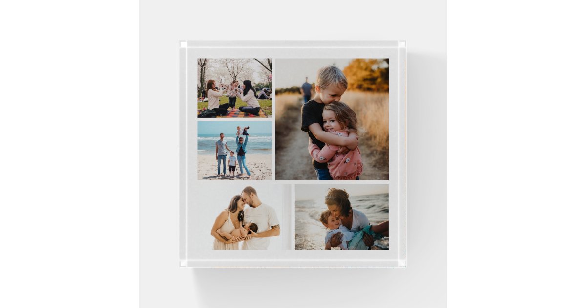 Photo Collage Ideas For Gifts Create 5 Photos Paperweight | Zazzle