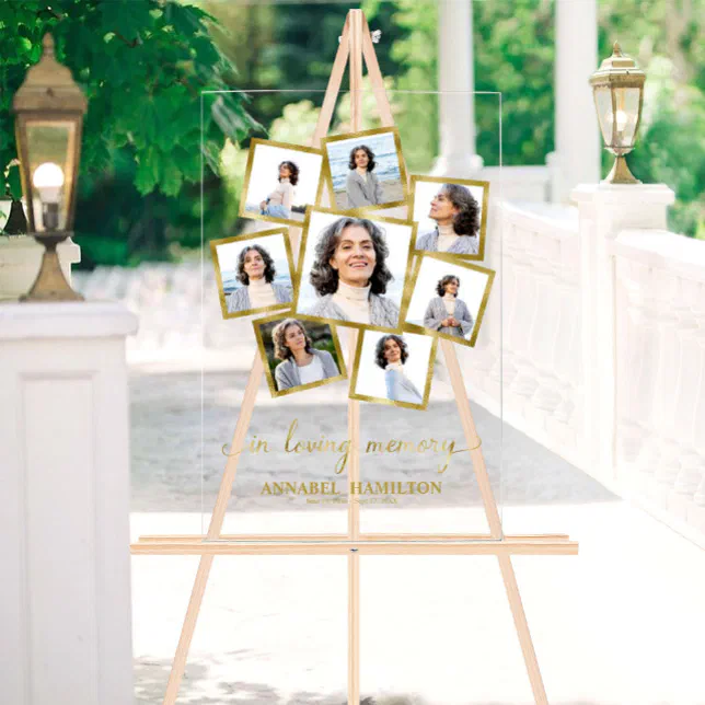 Photo Collage In Loving Memory Memorial Sign | Zazzle