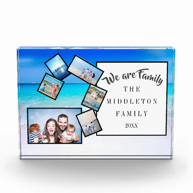 Photo Collage Keepsake Ocean Beach We are Family | Zazzle