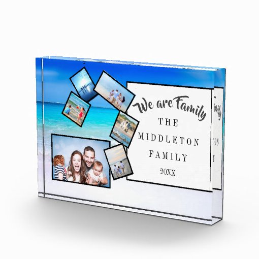 Photo Collage Keepsake Ocean Beach We are Family | Zazzle