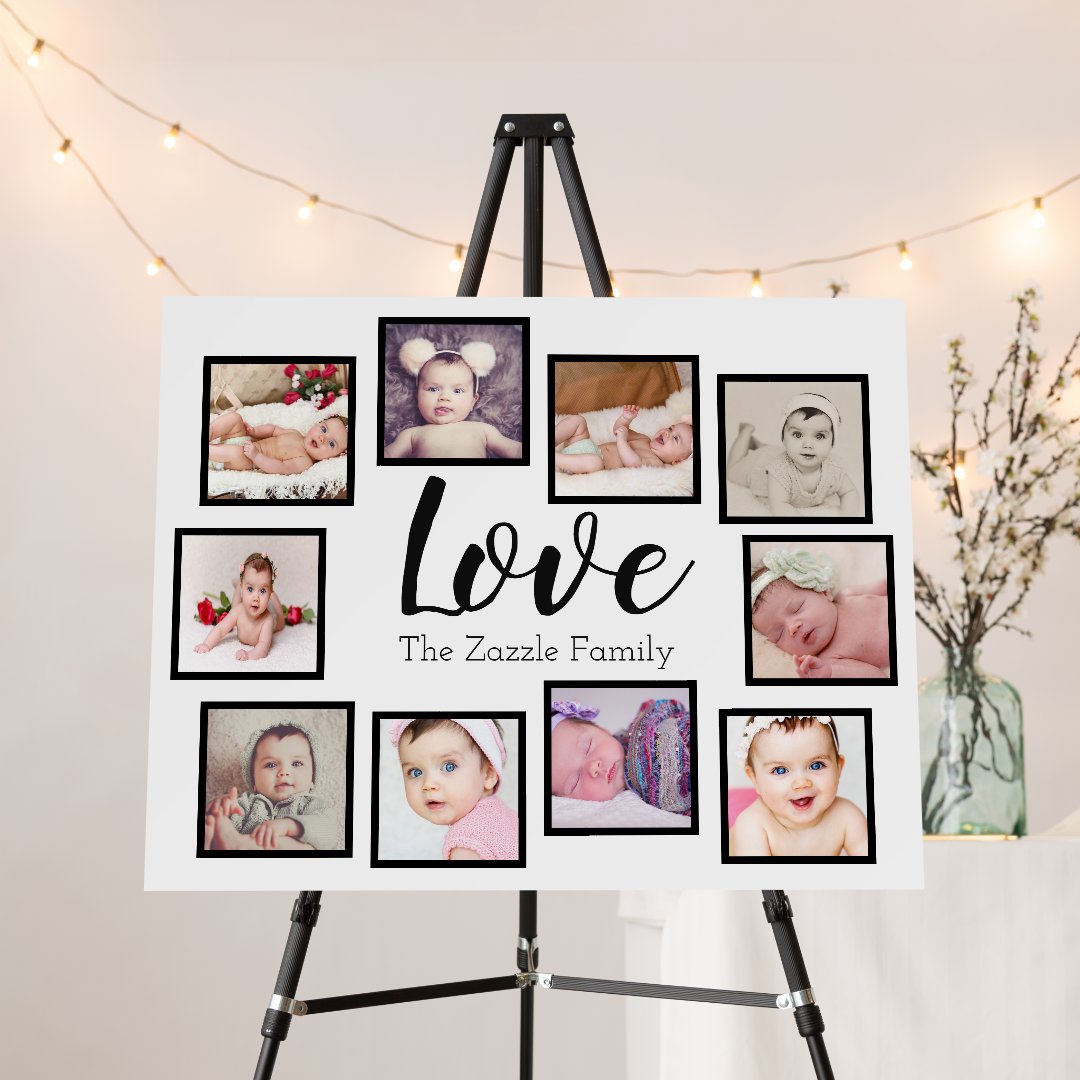 Photo Collage LOVE 10 Photo Family Foam Board | Zazzle
