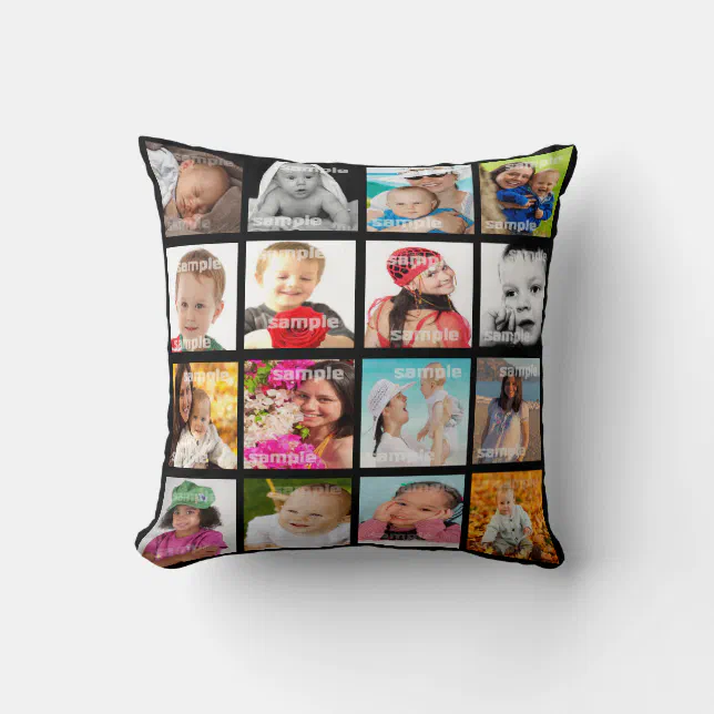 Photo Collage Make Your Own DIY Pillow V3 | Zazzle