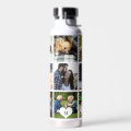 Photo collage monogram personalized modern water bottle | Zazzle