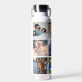Photo collage monogram personalized modern water bottle | Zazzle