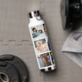 Photo collage monogram personalized modern water bottle | Zazzle