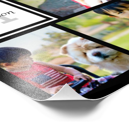 Photo Collage Monogram Print, Five Pictures | Zazzle