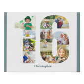Photo Collage Number 16 Custom 16th Birthday Faux Canvas Print | Zazzle