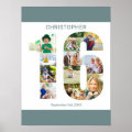 Photo Collage Number 16 Personalized 16th Birthday Poster | Zazzle