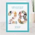 Photo Collage Number 28 Blue 28th Birthday Card | Zazzle