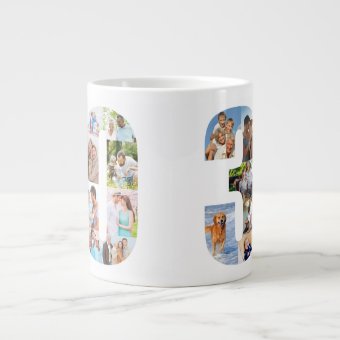 Photo Collage Number 30 - 30th Birthday Giant Coffee Mug | Zazzle
