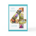 Photo Collage Number 4 Boy's 4th Birthday Card | Zazzle