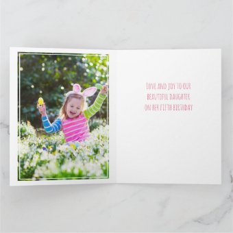 Photo Collage Number 5 Girl's 5th Birthday Card | Zazzle
