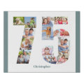 Photo Collage Number 75 Custom 75th Birthday Faux Canvas Print | Zazzle