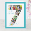 Photo Collage Number 7 Boy's 7th Birthday Card | Zazzle