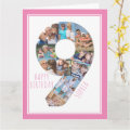 Photo Collage Number 9 Girl's 9th Birthday Card | Zazzle