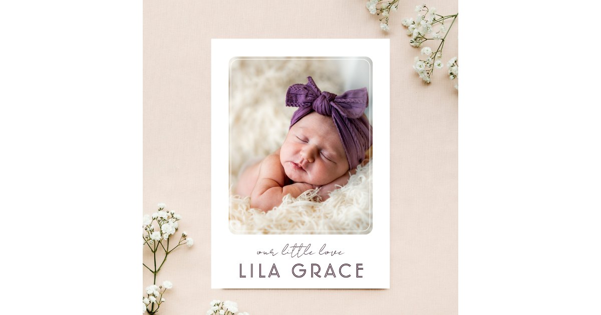 Photo Collage Our Little Love Birth Announcement | Zazzle