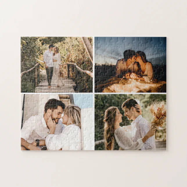 Photo Collage Personalized Couple Jigsaw Puzzle | Zazzle