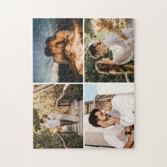 Photo Collage Personalized Couple Jigsaw Puzzle | Zazzle