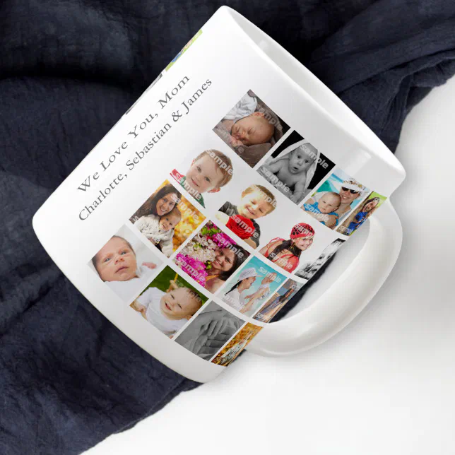Photo Collage Personalized Custom Large Coffee Mug | Zazzle