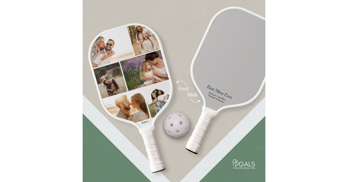 Photo Collage Personalized Pickleball Paddle | Zazzle