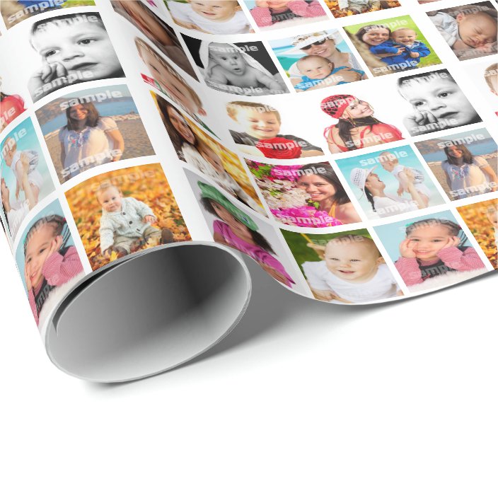 Photo Collage Personalized Wrapping Paper | Zazzle.com