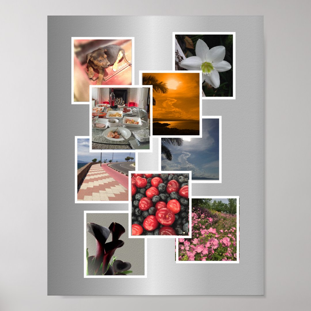 Photo Collage Picture Frame Design Poster | Zazzle