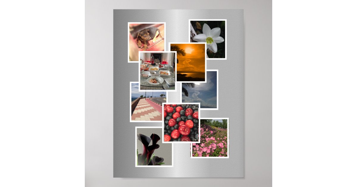 Photo Collage Picture Frame Design Poster | Zazzle