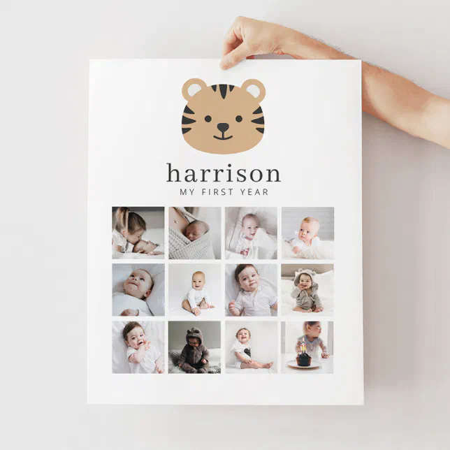 Photo Collage Poster - Tiger Face | Zazzle