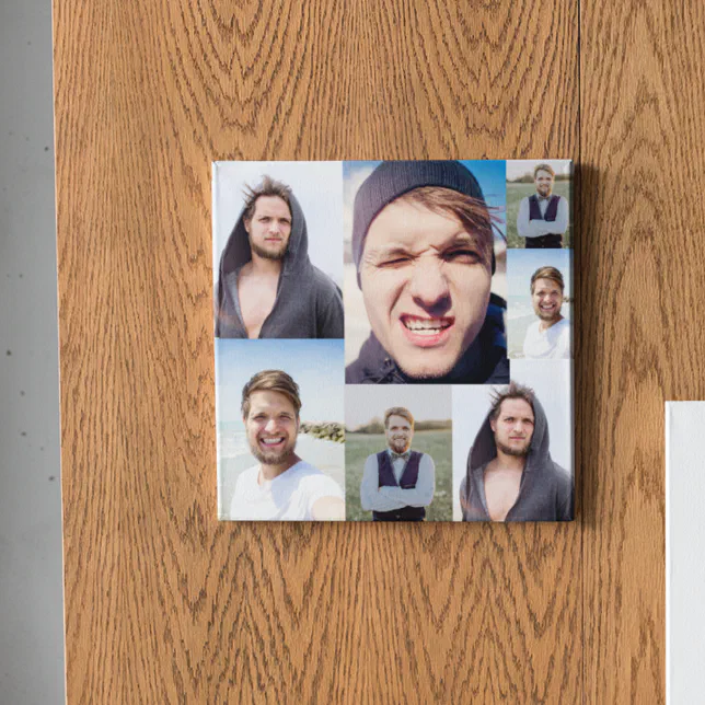 Photo Collage Put Your Face On a Canvas Photo Tile | Zazzle