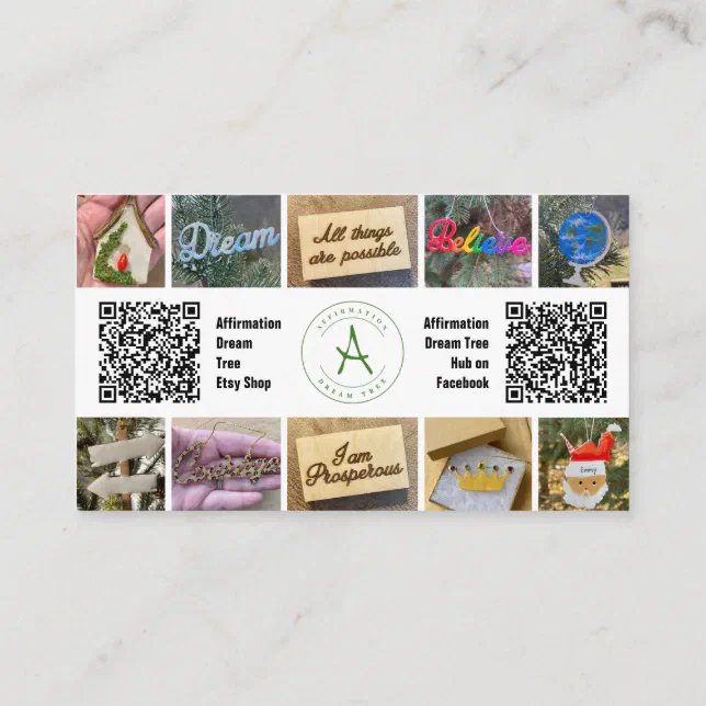Photo Collage QR Code Business Card | Zazzle