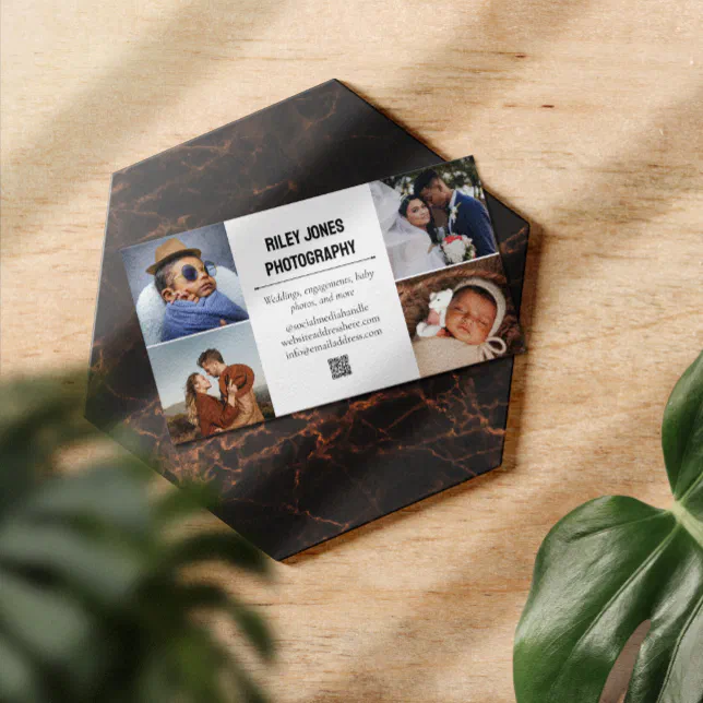 Photo Collage QR Code Professional Photographer Business Card | Zazzle