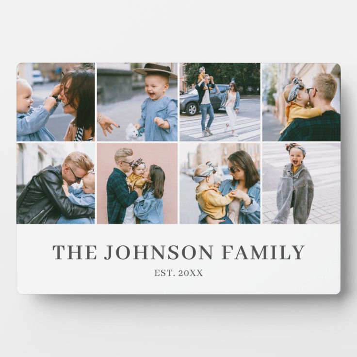 Photo Collage Simple Modern Plaque | Zazzle