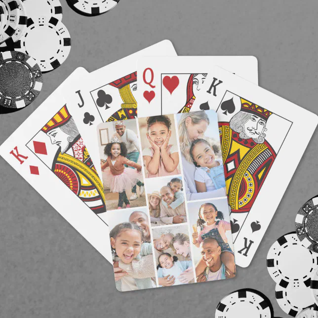 Photo Collage Simple Picture Poker Cards | Zazzle