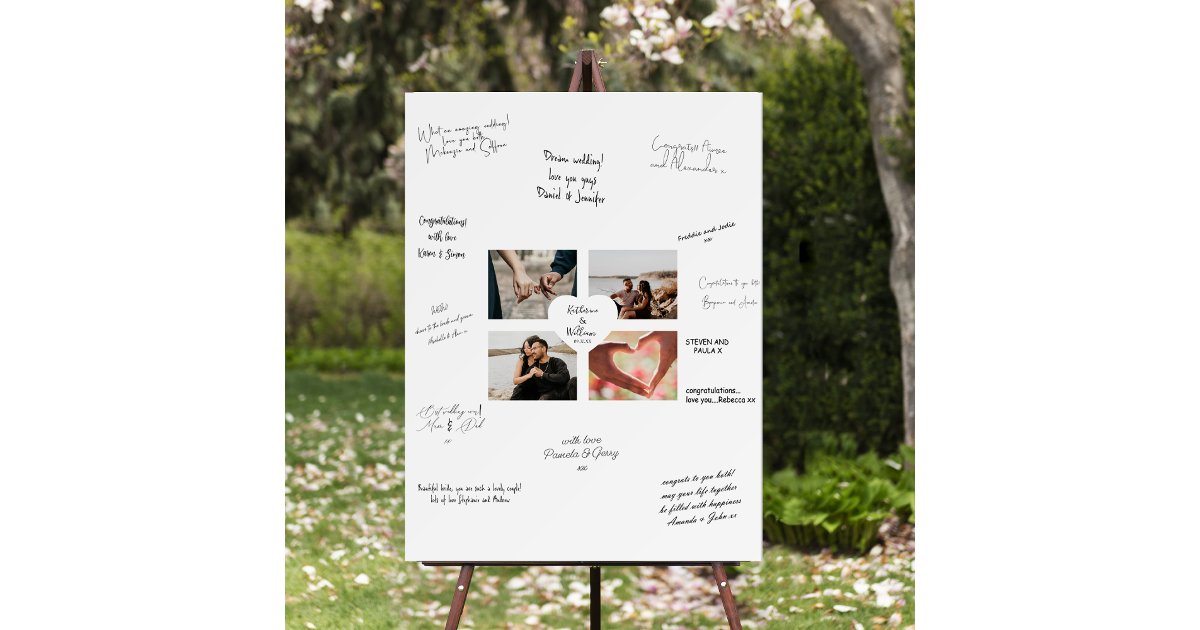 Photo Collage | Wedding Guest Foam Board | Zazzle