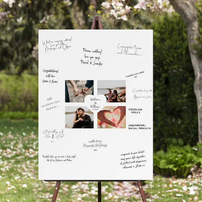 Photo Collage | Wedding Guest Foam Board | Zazzle