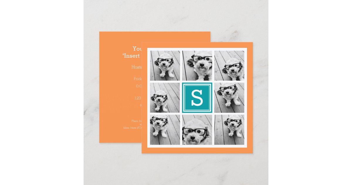 Photo Collage with Birthday Party Invitation | Zazzle