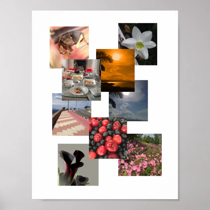 Photo Collage With No Borders Design Poster | Zazzle