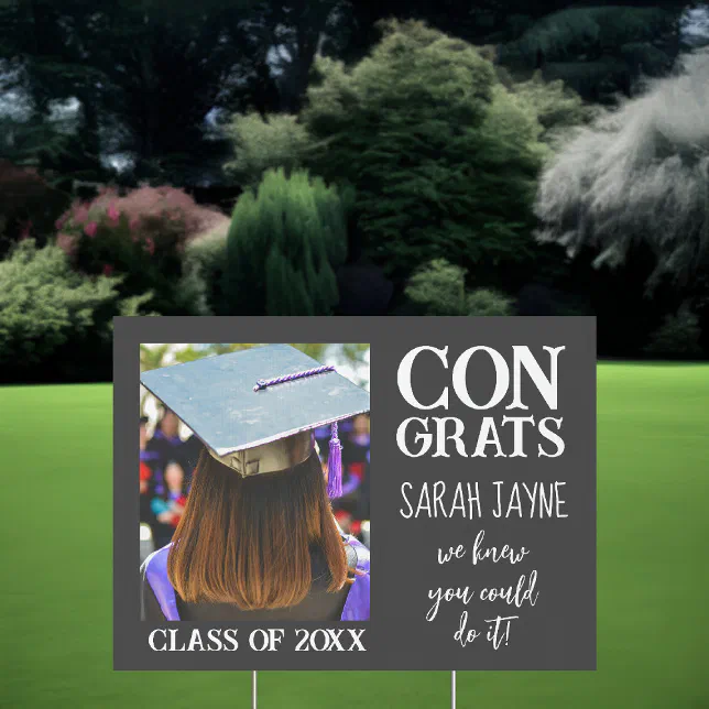 Photo Congrats Graduate Class of Outdoor Sign | Zazzle