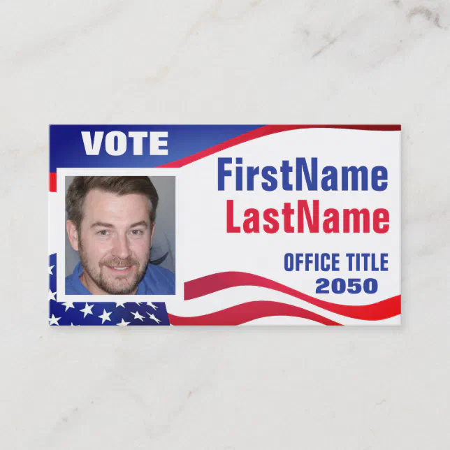 Photo Custom Campaign Template Business Card | Zazzle