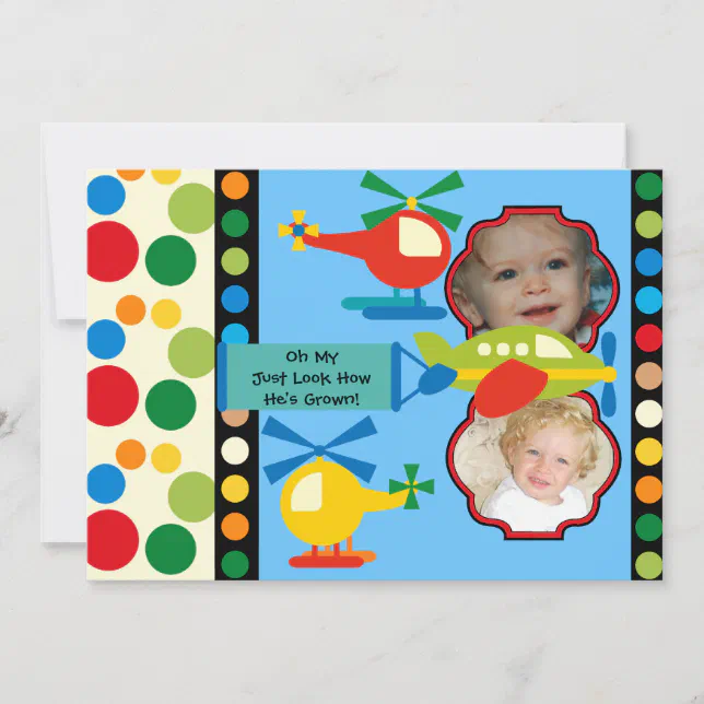 Photo Customized Aviation Birthday Invitation | Zazzle