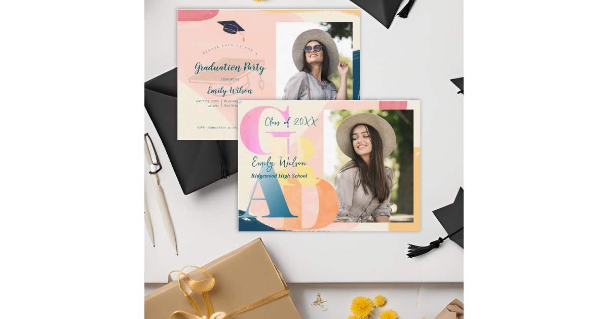 Photo Cute 2025 Graduation Party Mini Invitation | Zazzle