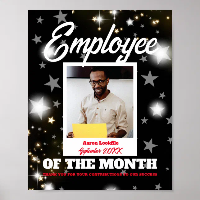 Photo display employee of the month award poster | Zazzle