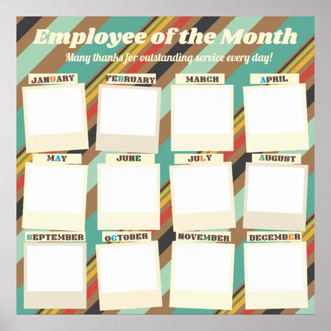 Photo display employee of the month recognition poster | Zazzle
