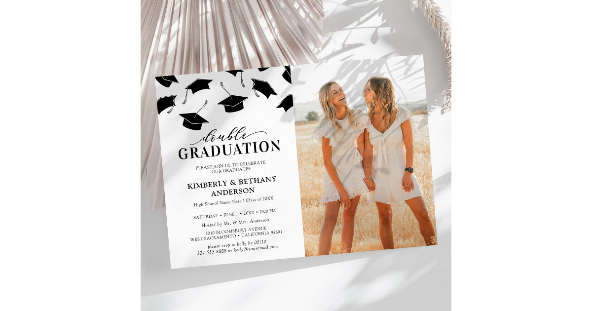 Photo Double Graduation Party Invitations | Zazzle
