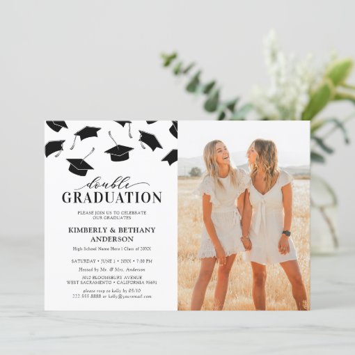 Photo Double Graduation Party Invitations | Zazzle