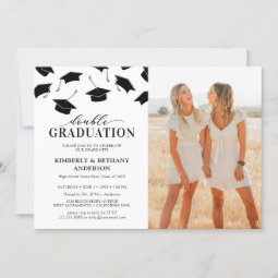 Photo Double Graduation Party Invitations | Zazzle