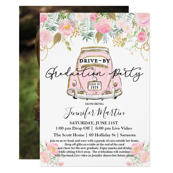 PHOTO - Drive By Graduation Party Virtual Invitation | Zazzle.com
