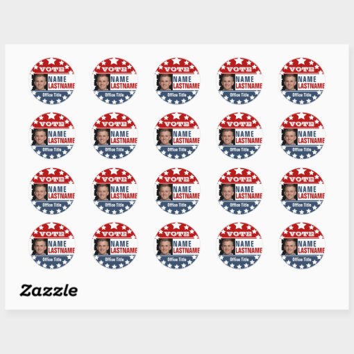 Photo Election Campaign Classic Round Sticker | Zazzle