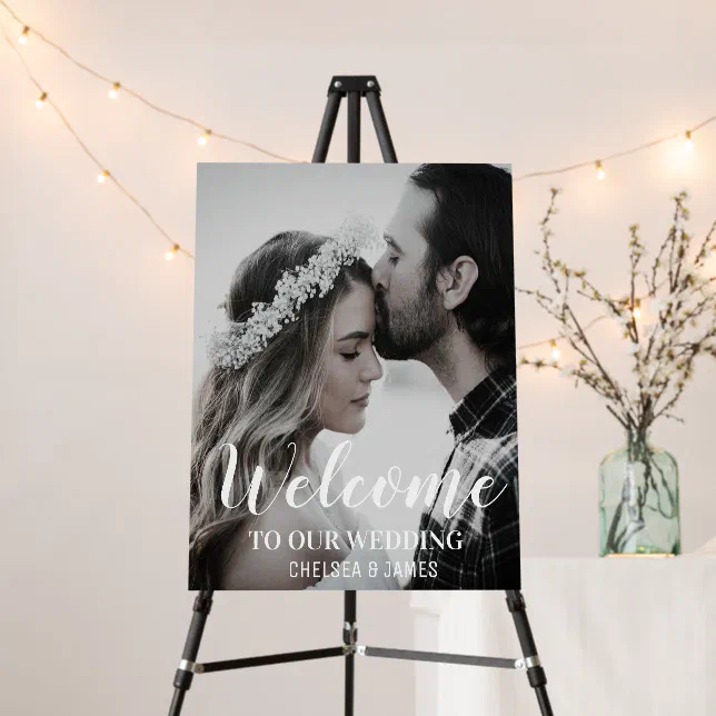 Photo Elegant Monogrammed Wedding Backdrop Custom Foam Board | Zazzle